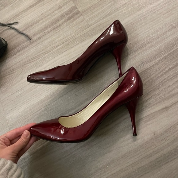 bettye muller | Shoes | Bettye Muller Dark Red Patent Closed Toe Pumps ...